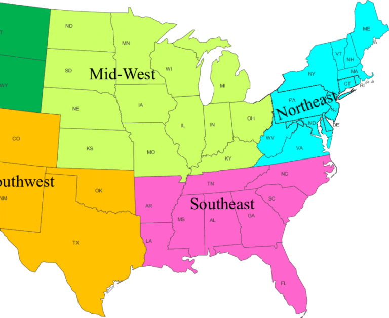 United States Regions, Culture, Geography of the United States - NTA